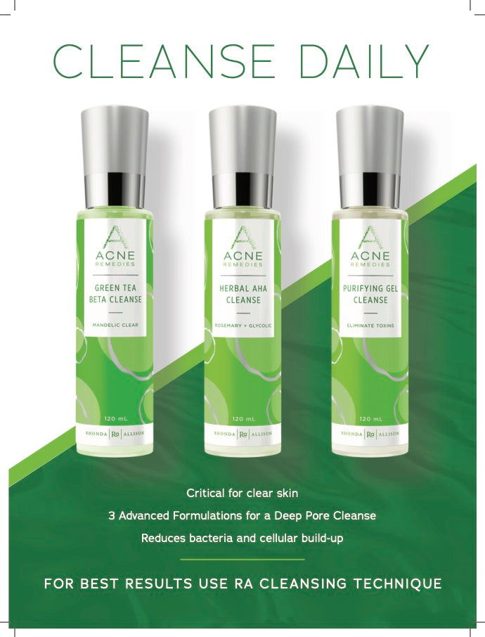 Acne Remedies Counter Card - Cleanse Daily – RA Skin Care