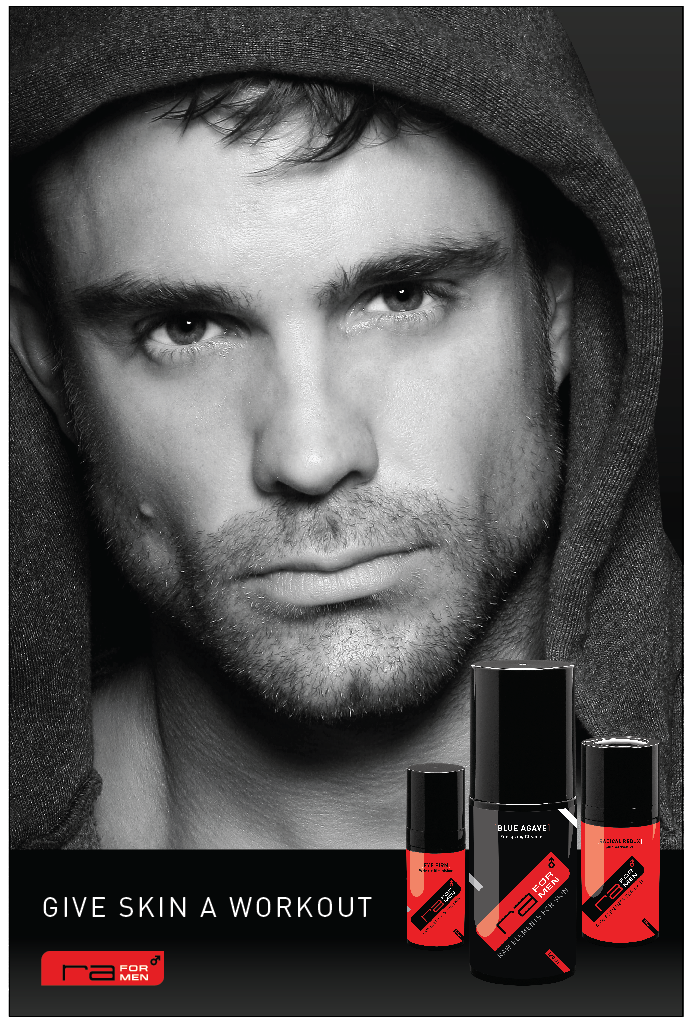 Small Poster RA For Men Give Skin a Workout 8X10 – RA Skin Care